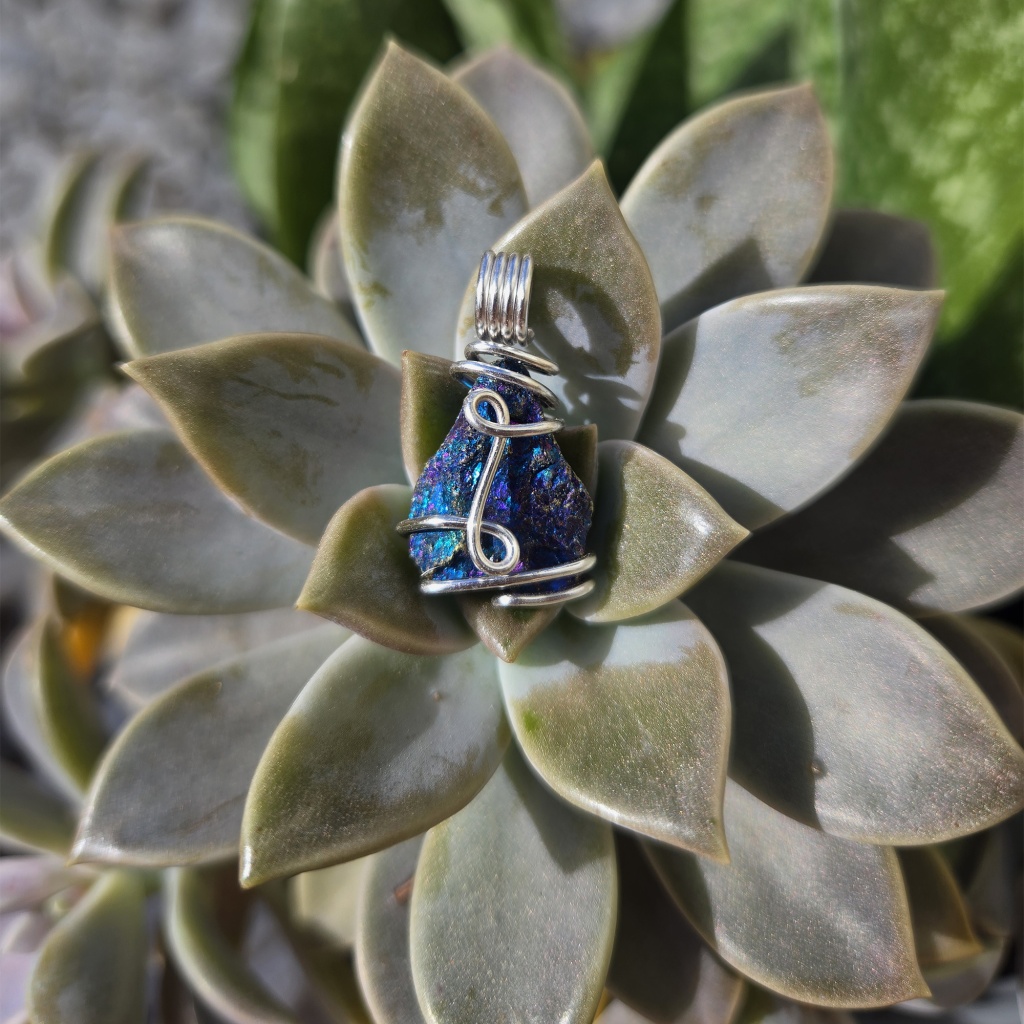 Peacock Ore Wire Wrapped Pendant - Crystal Vaults