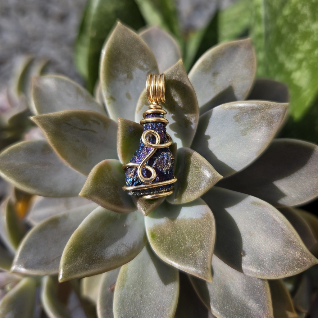 Peacock Ore Wire Wrapped Pendant - Crystal Vaults