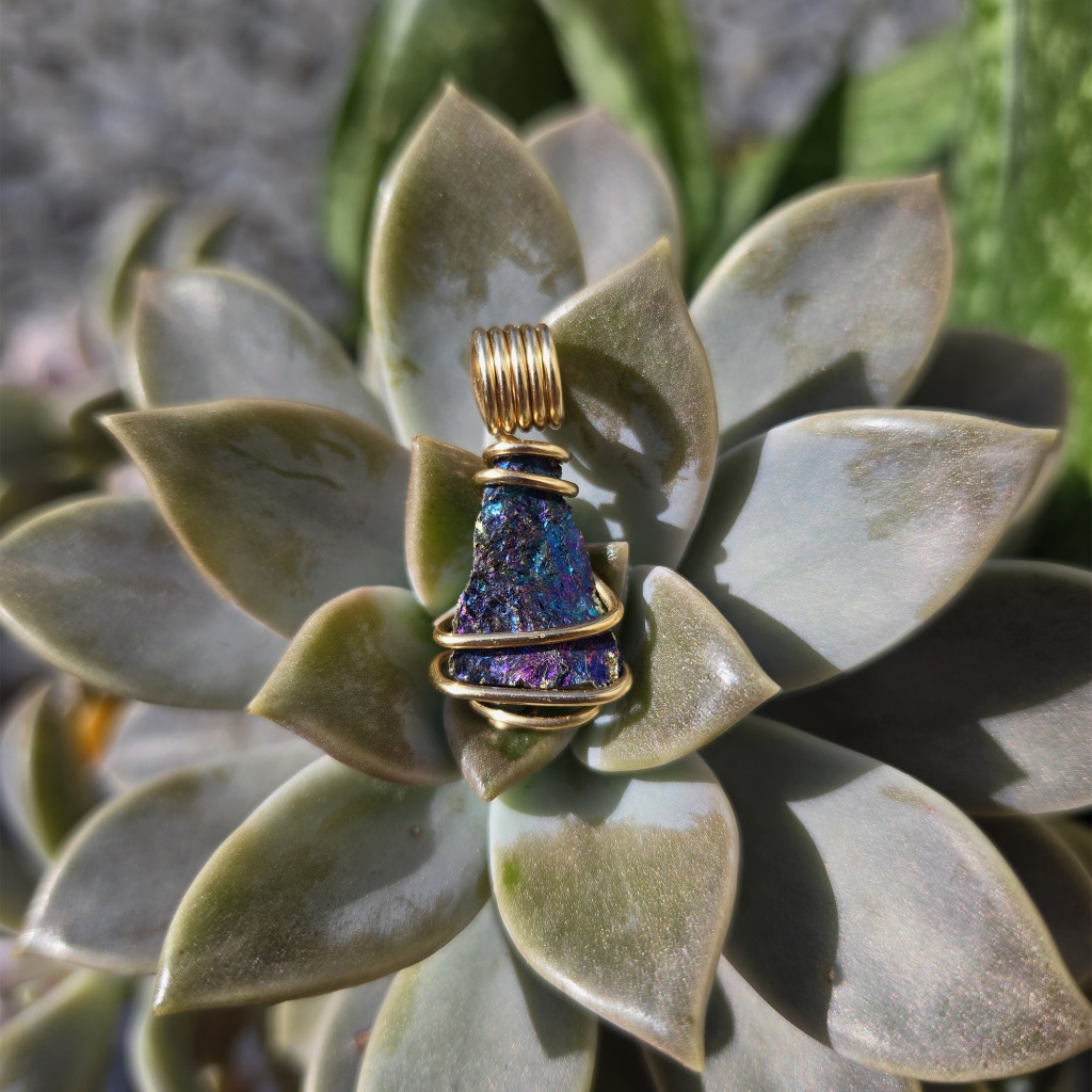 Peacock Ore Wire Wrapped Pendant - Crystal Vaults
